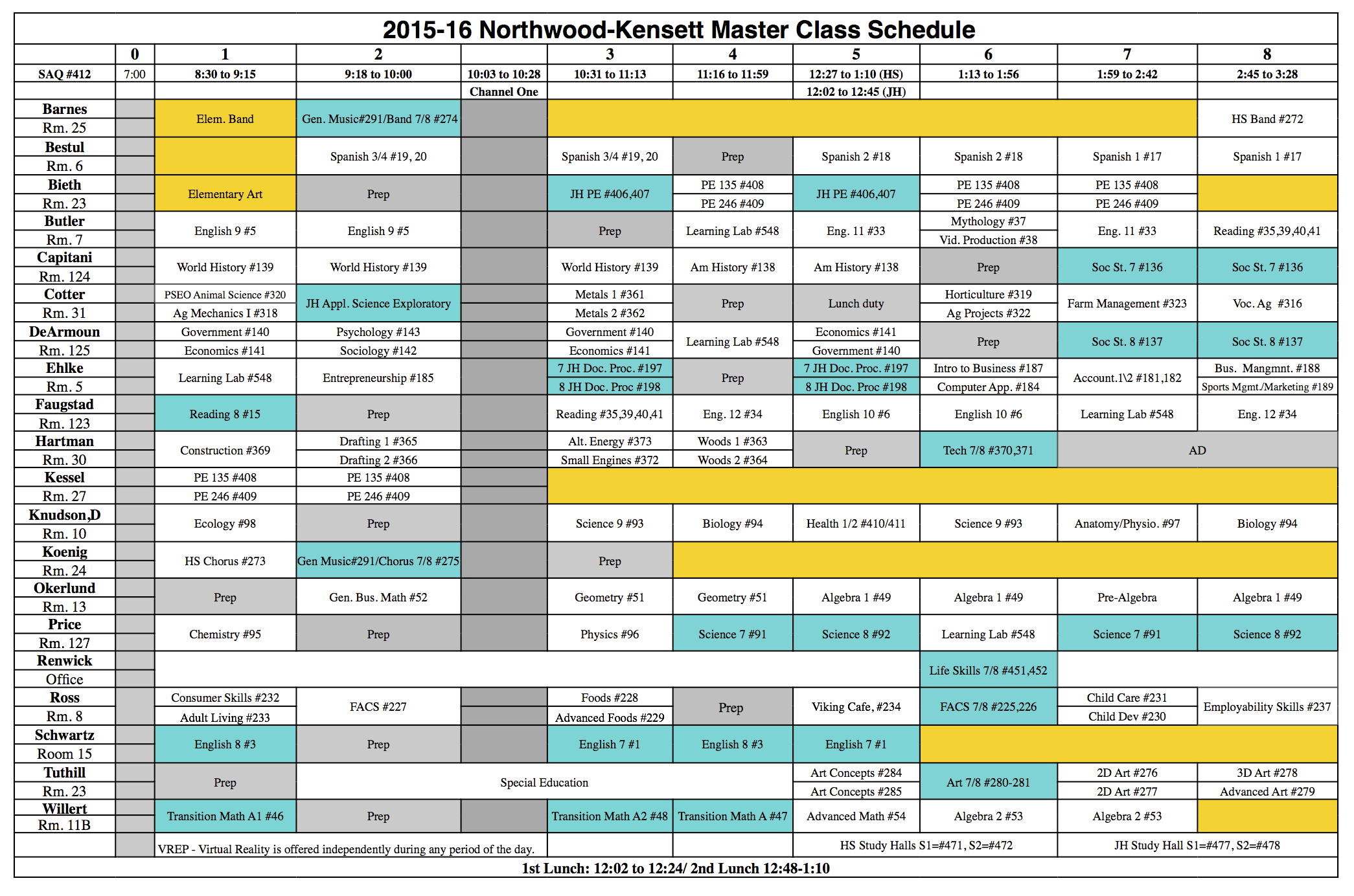 Winburn Middle School High School Master Schedule Template Excel Winburn Middle School High School Master Schedule Template Excel